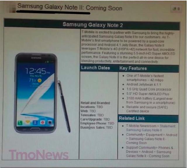 T-Mobile Samsung Galaxy Note 2 lacks 4G LTE connectivity | Ubergizmo